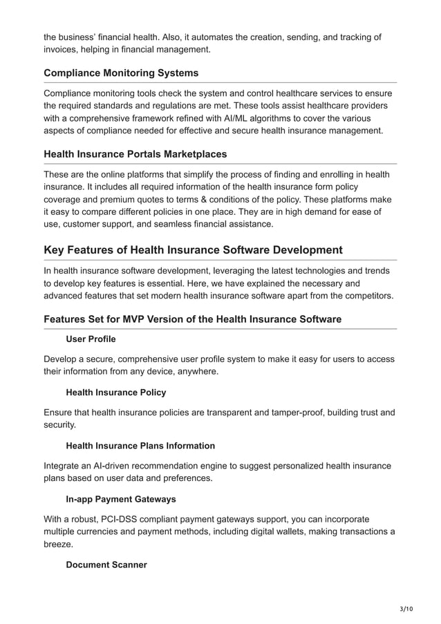 Health Insurance Software Development: Processes, Costs, and Tips | PDF