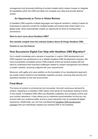 Migrating to Headless CMS: Challenges and Opportunities | PDF