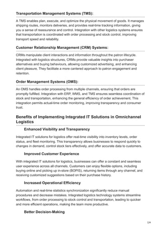 Implementing Omni Channel Logistics with Integrated IT Solution | PDF