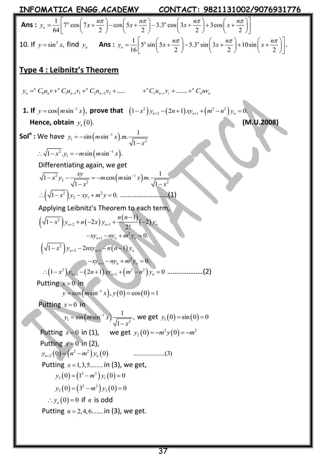 Successive differentiation | PDF