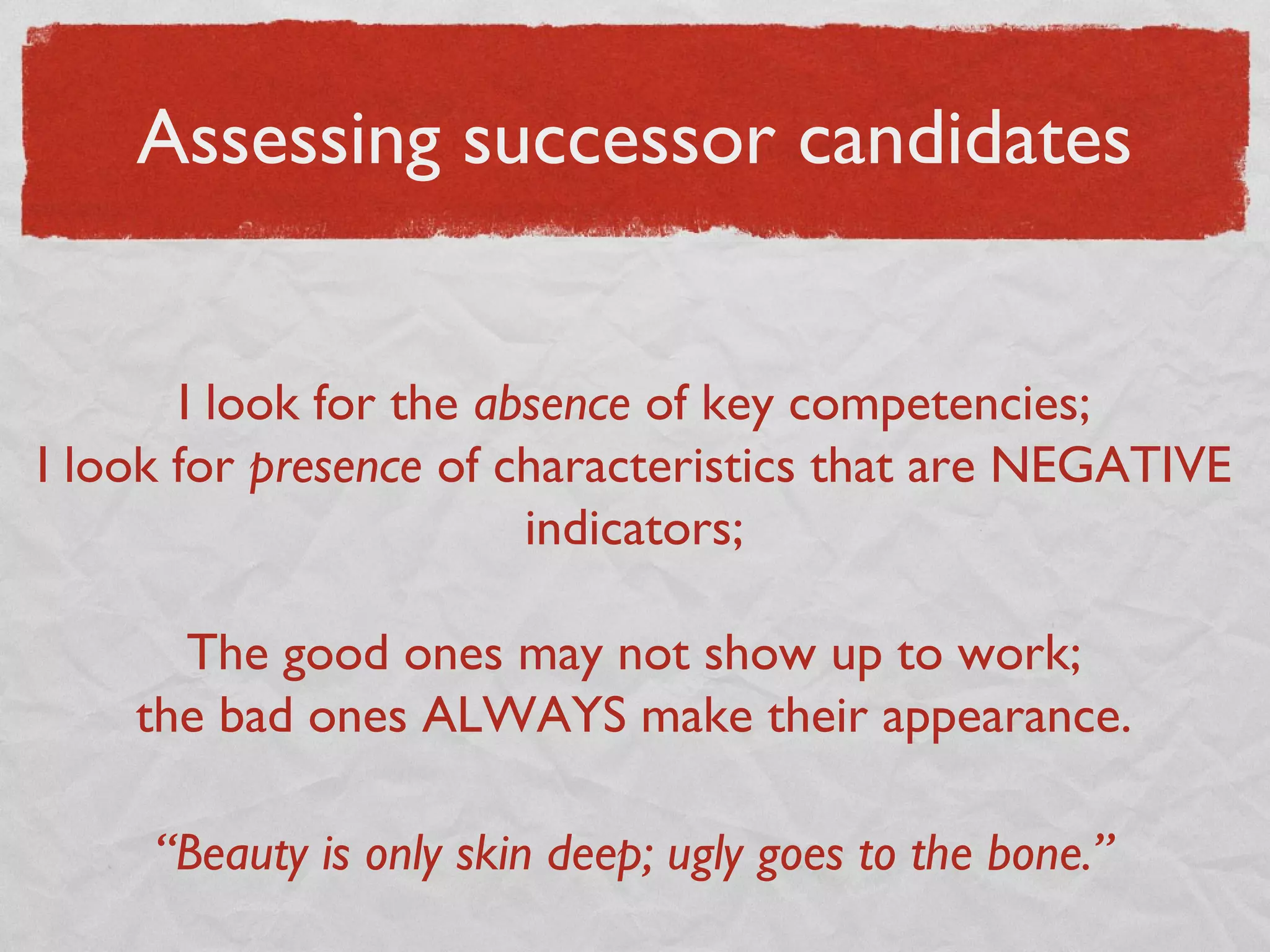 Successor assessment | PPT