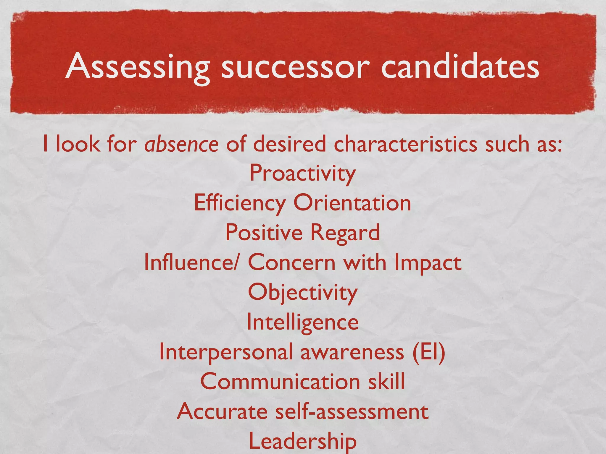 Successor assessment | PPT
