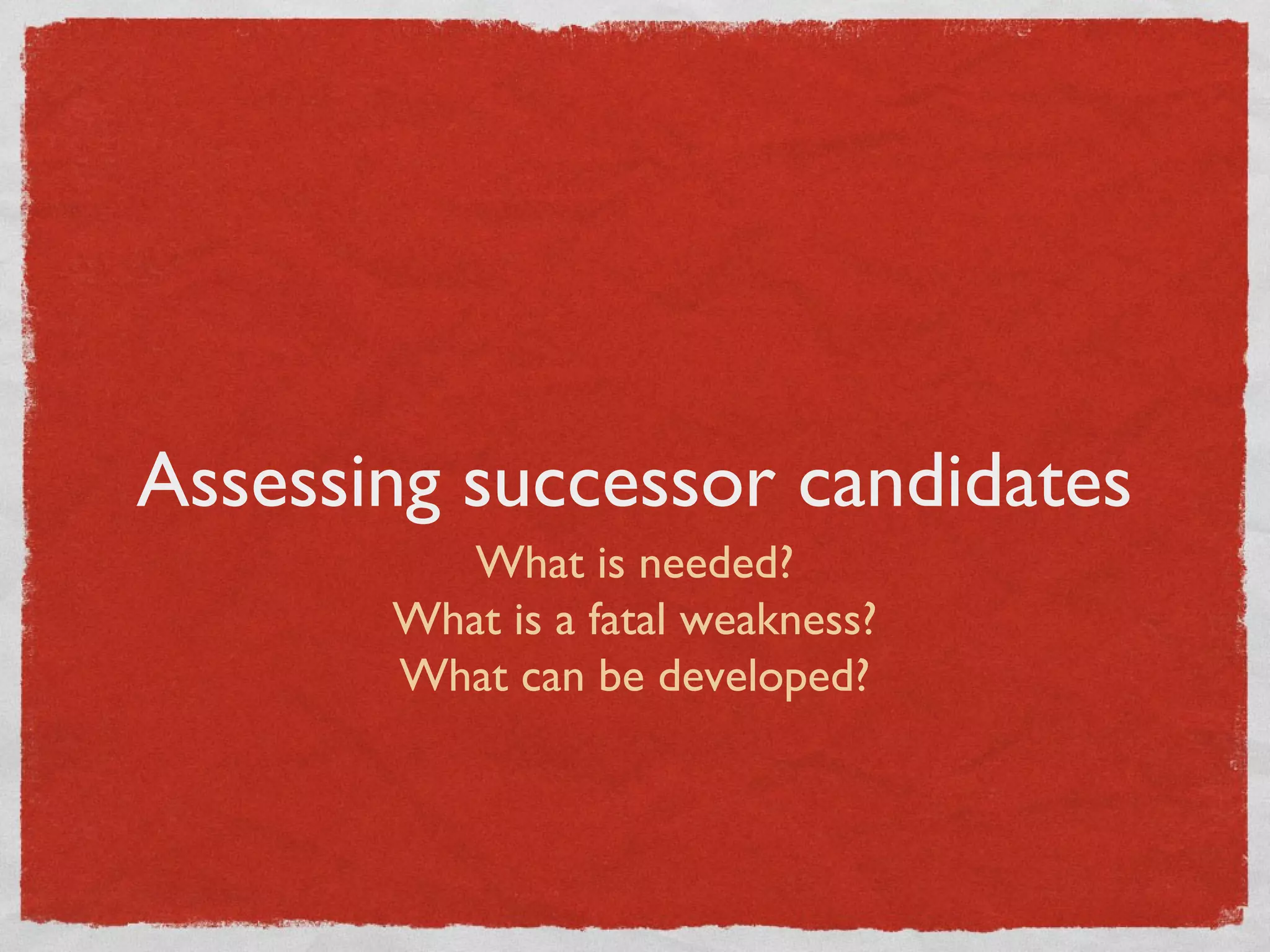 Successor assessment | PPT