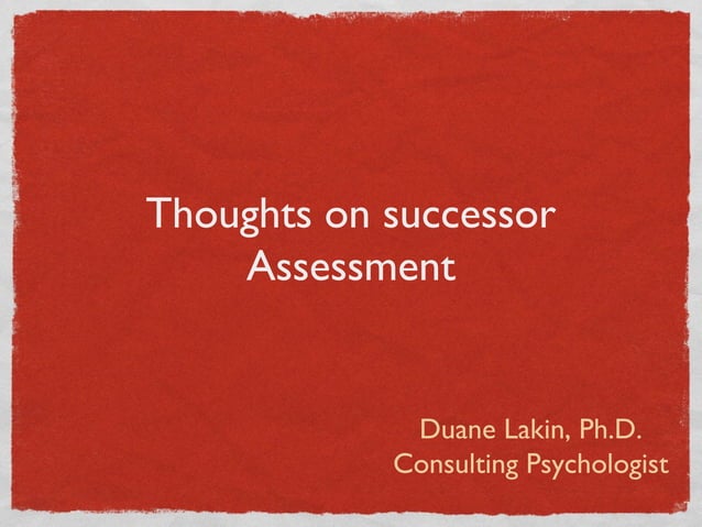 Successor assessment | PPT | Resume Writing and Advice | Job Search