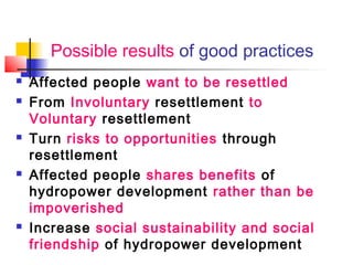 Success or failure perspectives from hydropower resettlement | PPT