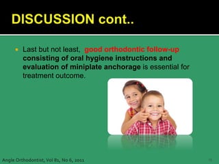 Success rate of miniplate anchorage for bone anchored maxillary protraction | PPTX