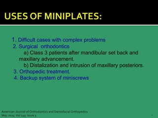 Success rate of miniplate anchorage for bone anchored maxillary protraction | PPTX