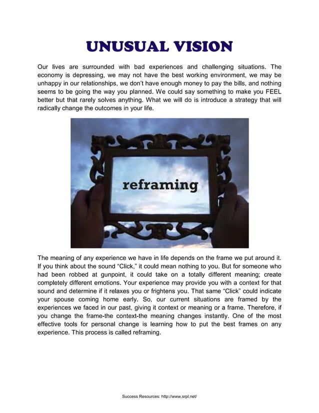 Unusual Vision | Success Resources Richard Tan | PDF