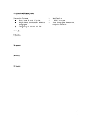 HOW TO WIRITE A SUCCES STORY | PDF