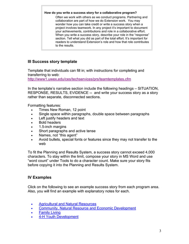 HOW TO WIRITE A SUCCES STORY | PDF | Education