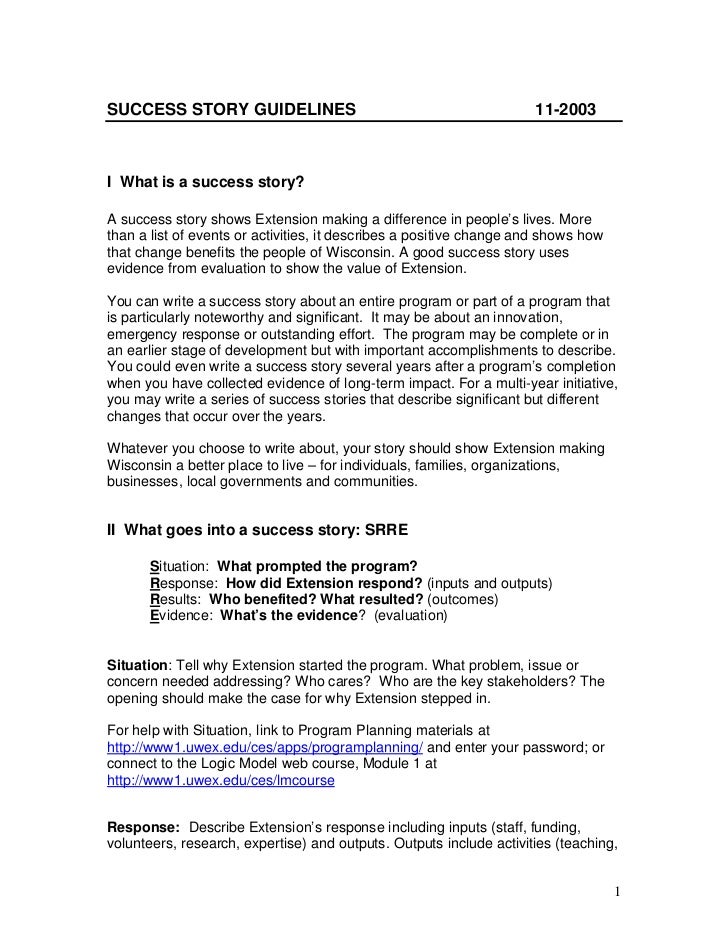 HOW TO WIRITE A SUCCES STORY how-to-wirite-a-succes-story