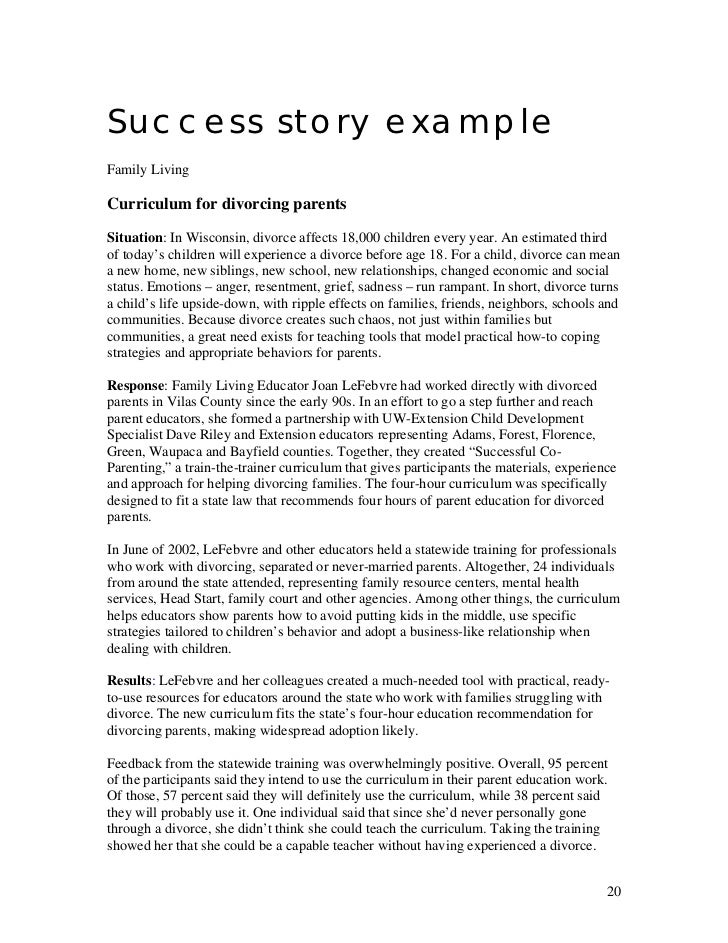 HOW TO WIRITE A SUCCES STORY