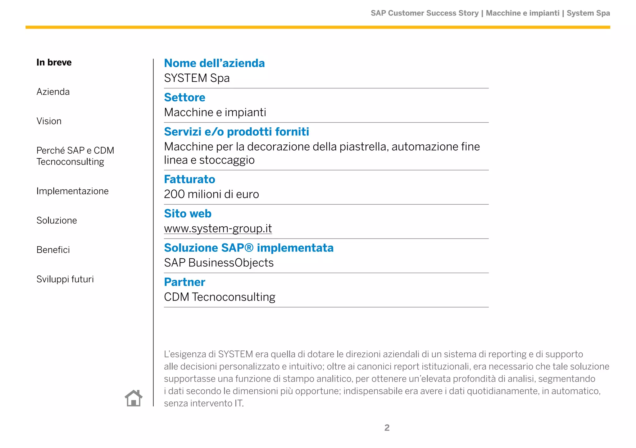 CDM/SAP Customer Success Case - System SPA | PDF