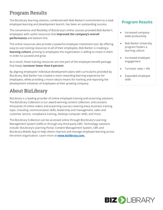 Bob Barker: Creating a Learning Culture [Case Study] | PDF