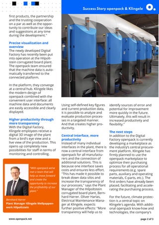 (EN) Success Story openpack - Klingele: Klingele relies on openpack and the Digital Factory | PDF