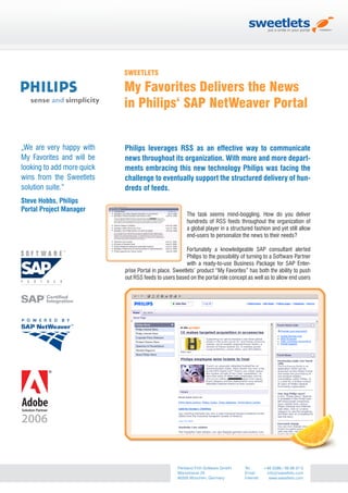 Philips Uses My Favorites SAP Portal Application - Sweetlets Success ...