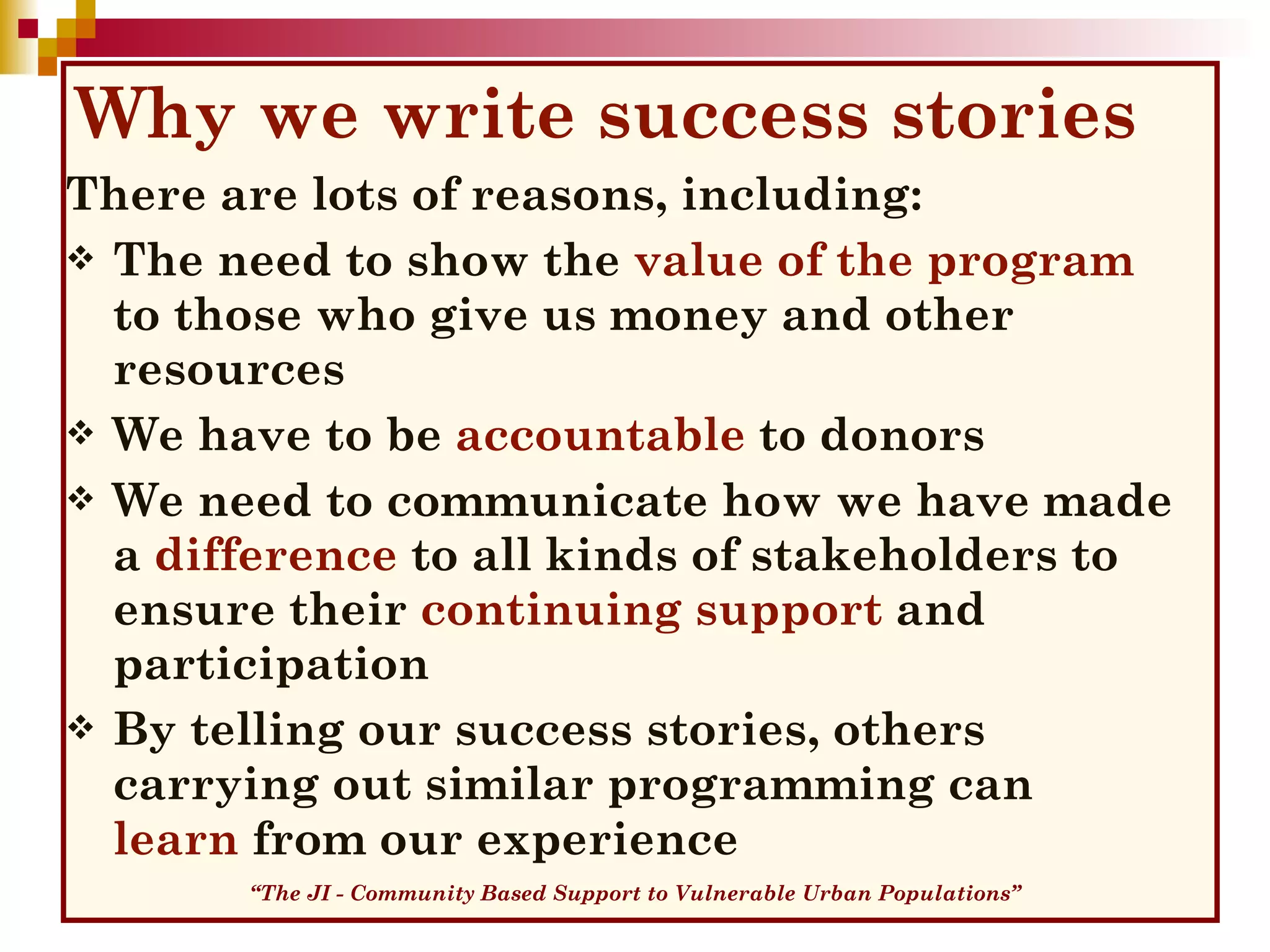 How To Write A Success Story | PPT