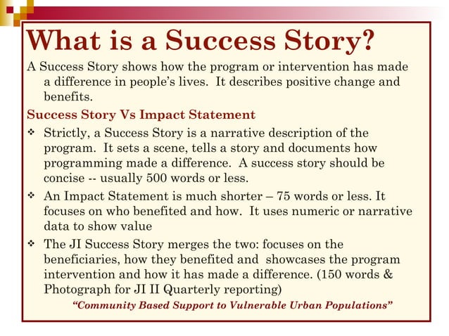 How To Write A Success Story | PPT