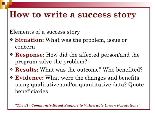 How To Write A Success Story | PPT