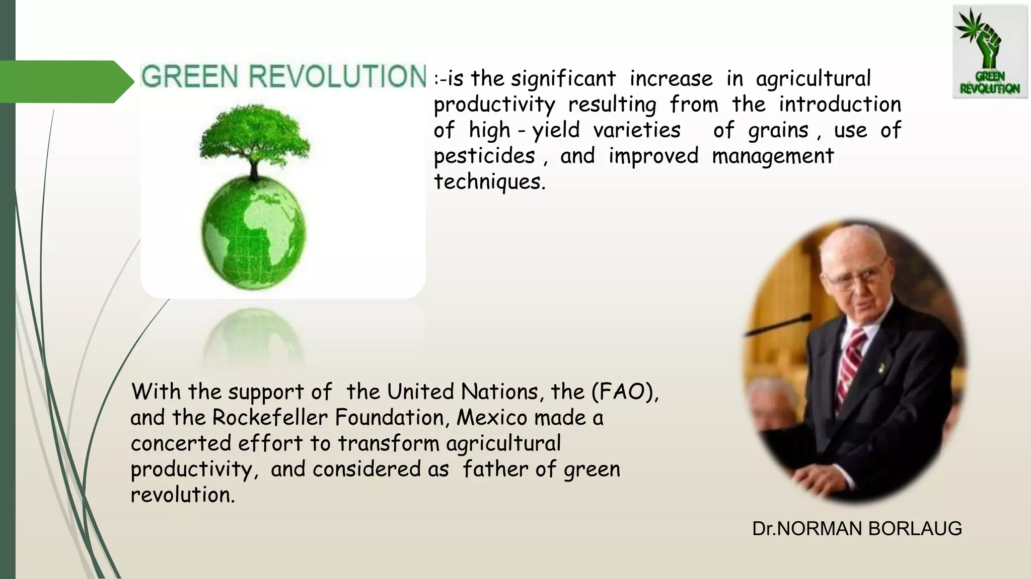 Succes story of green revolution | PPTX | Agriculture | Industries