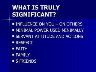 Success Vs. Significance | PPT