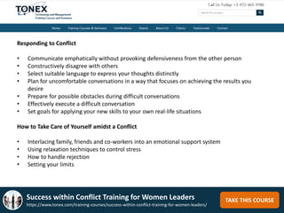Success within conflict training for women leaders | PPT