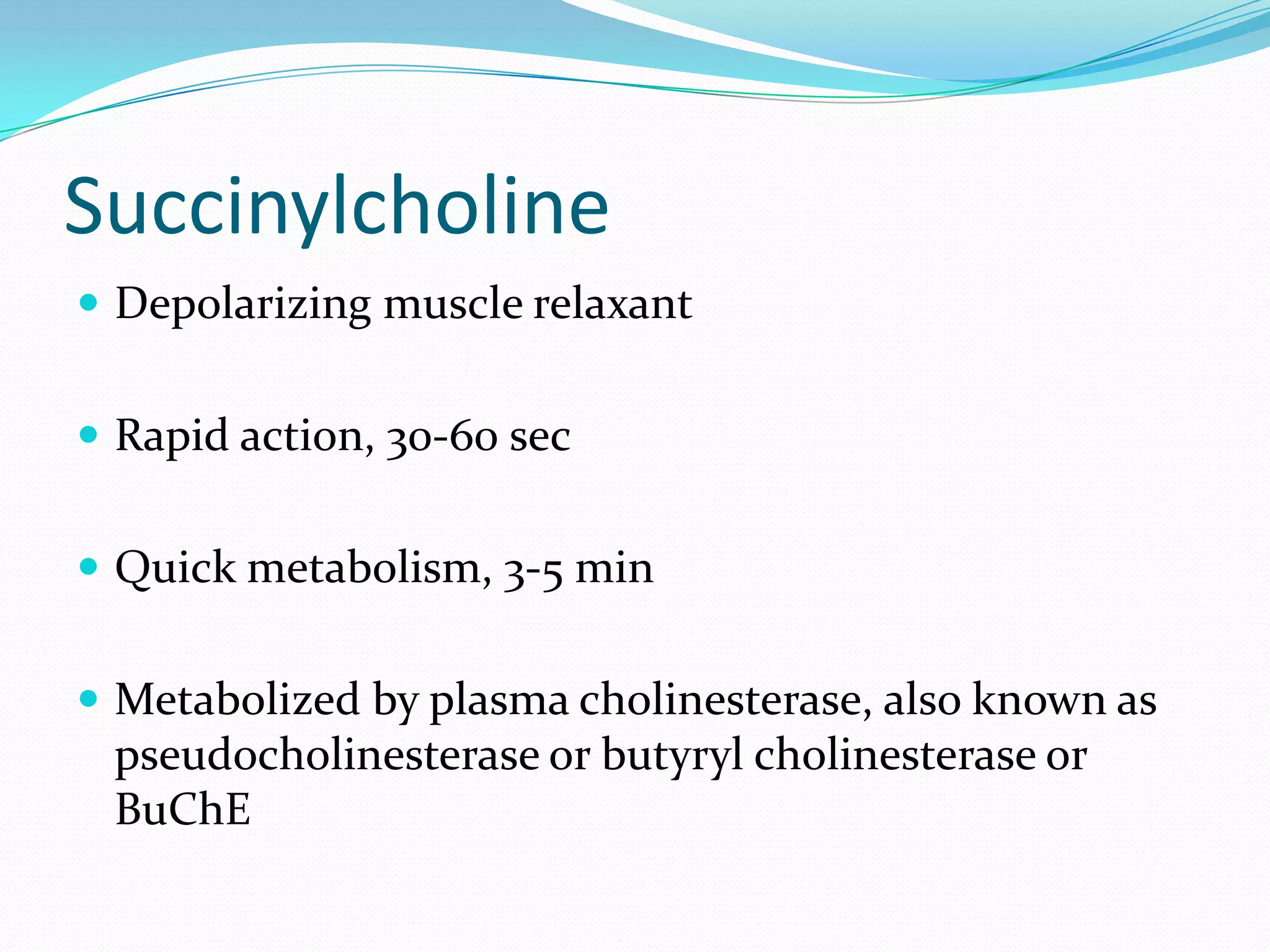 Succinyl choline apnea sharath | PPTX