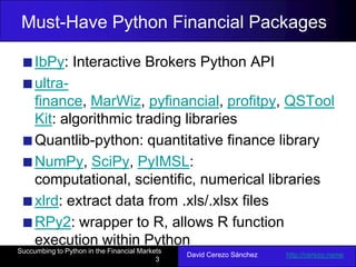 Succumbing to the Python in Financial Markets | PPT