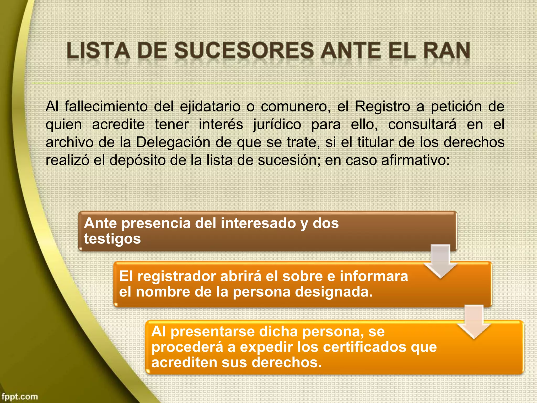 SUCESION AGRARIA | PPT