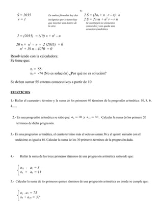 Sucesiones - progresiones - | DOC