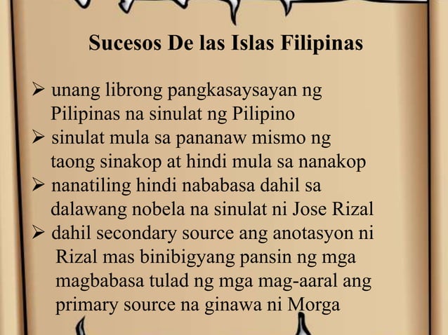 Sucesos de las Islas Filipinas (Introduction) | PPTX