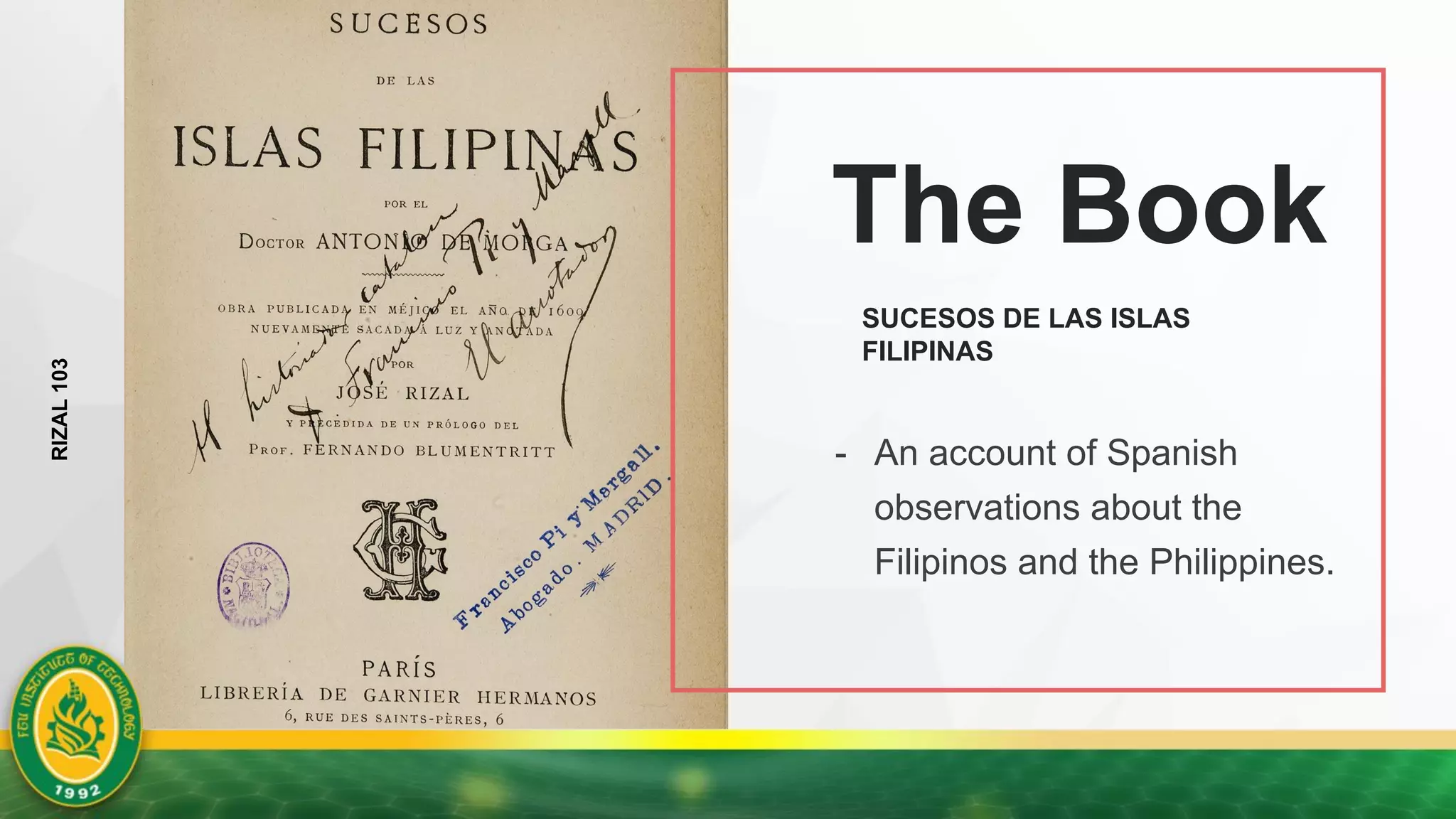 Dr. Antonio de Morga's Sucesos de las Islas Filipinas | PDF