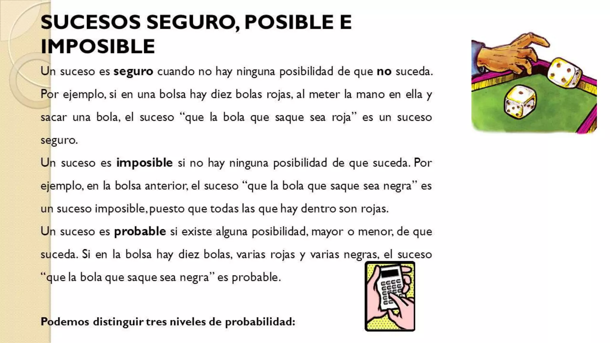 Suceso seguro, posible e imposible | PPTX