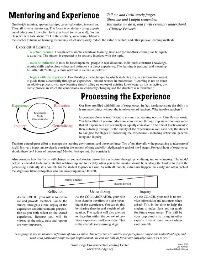 The Mentoring Life Cycle - Handout | PDF