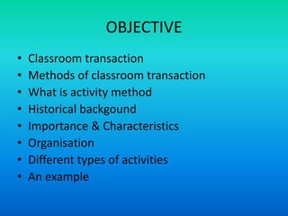 ACTIVITY METHOD | PPTX