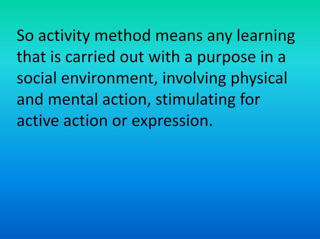 ACTIVITY METHOD | PPTX | Primary Education | Education