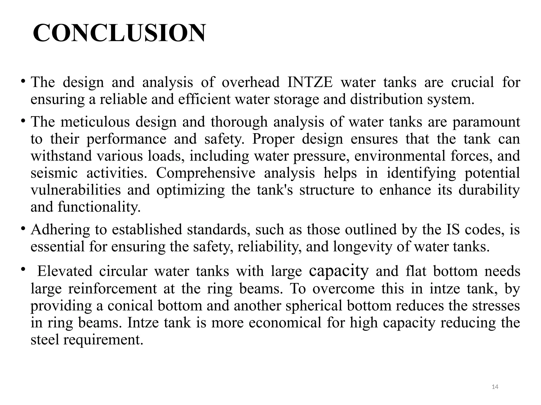 civil engineering project masters design of overhead water tank | PPTX