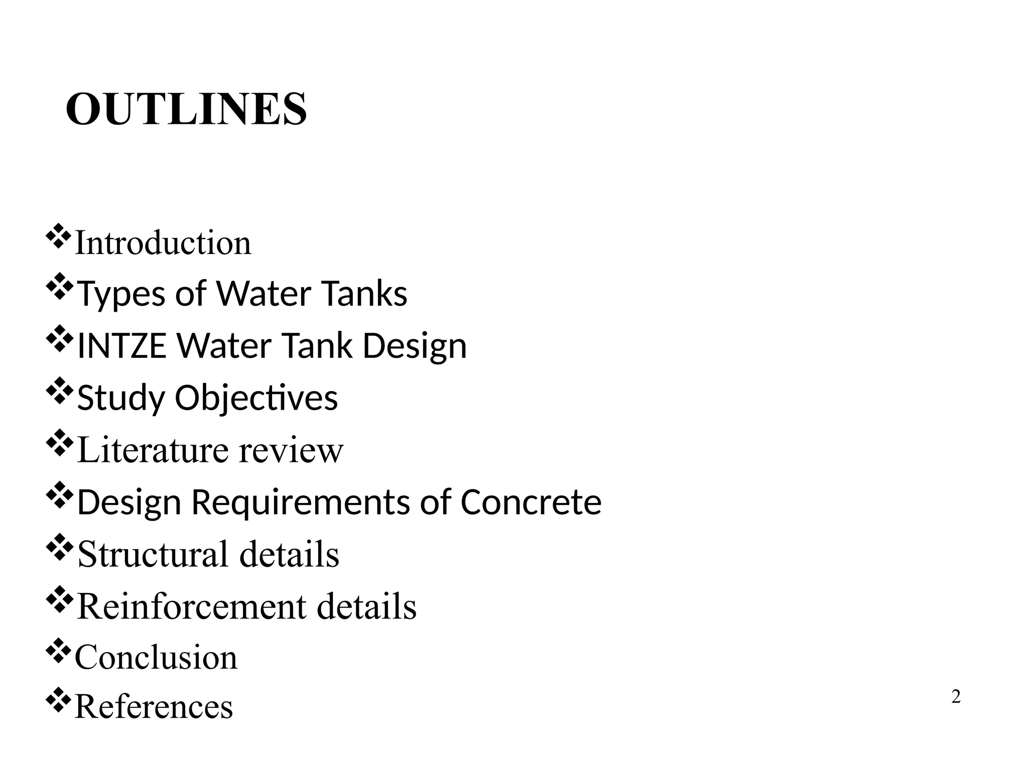 civil engineering project masters design of overhead water tank | PPTX