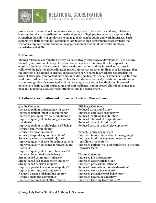 An Overview of Relational Coordination - Suchman | PDF