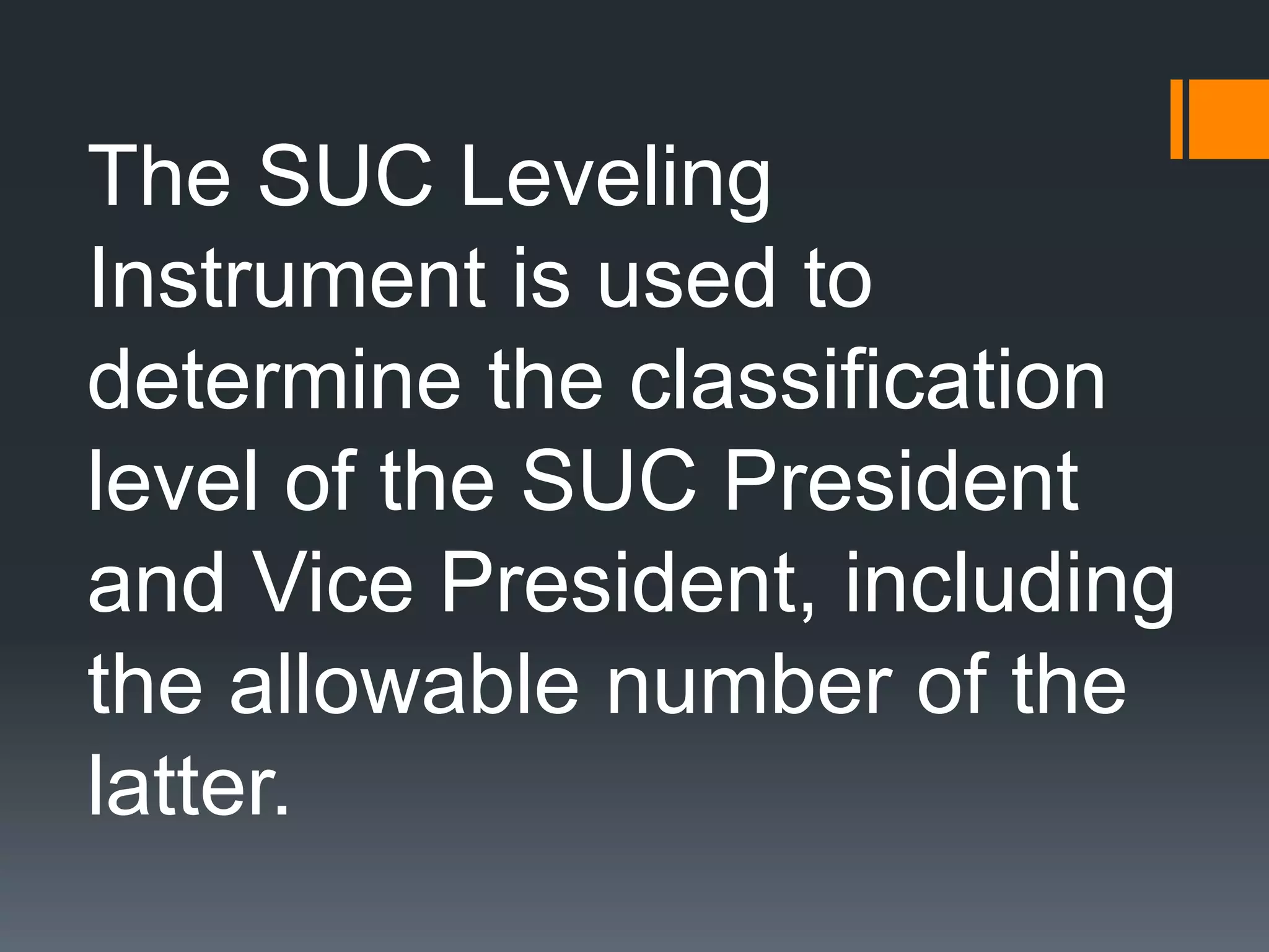 State Colleges and Universities (SUC) Leveling | PPSX
