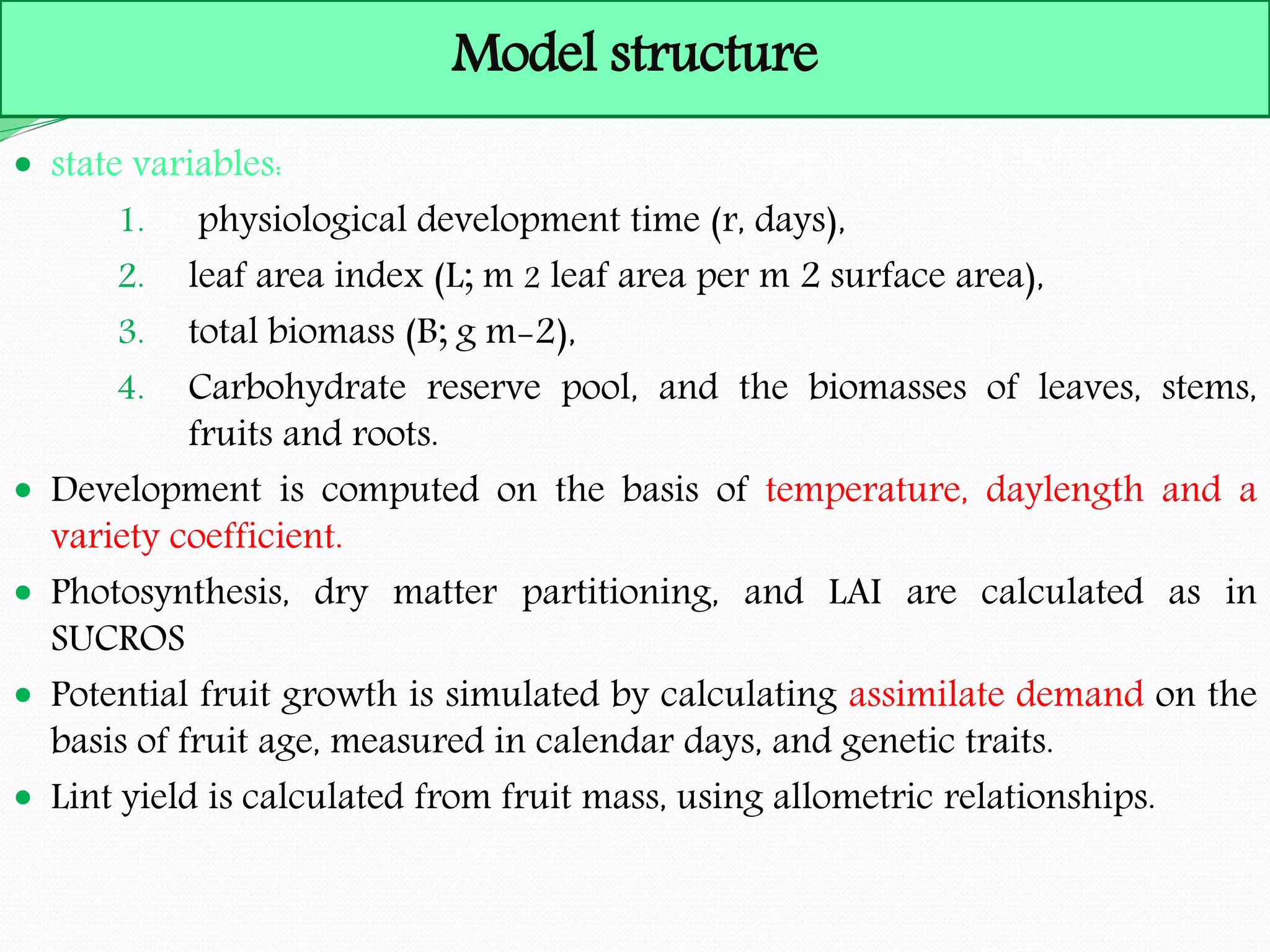 SUCROS MODEL | PPT