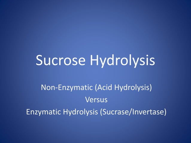Sucrose Hydrolysis - Texa+.ppt biology and topic of biochemistry | PPT