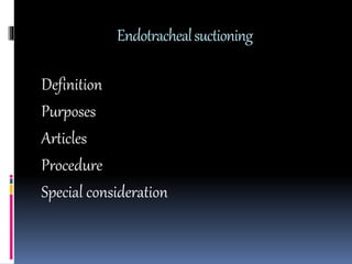 Suctioning | PPTX