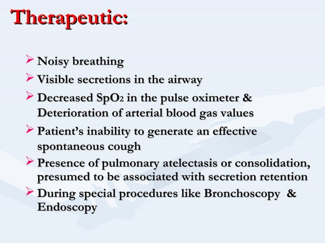 Endo tracheal Suctioning | PPT | Lung and Respiratory Health | Diseases ...