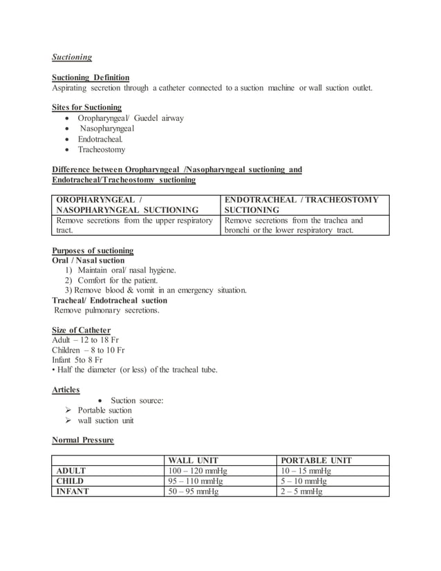 Suctioning | DOCX