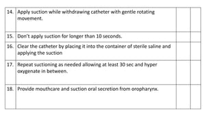Suctioning checklist deveelopment | PPTX
