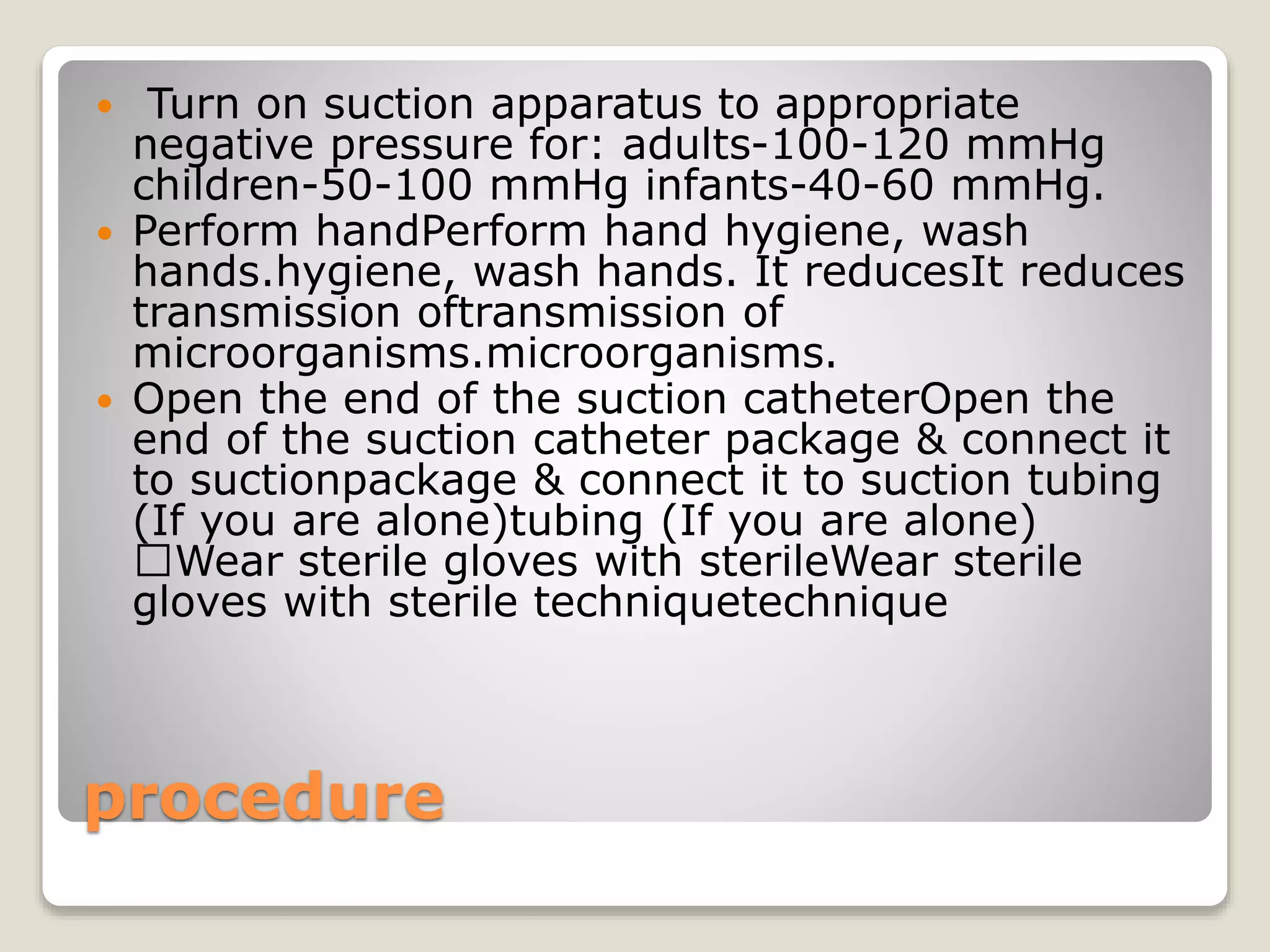 suctioning procedure ppt.pptx | Lung and Respiratory Health | Diseases ...