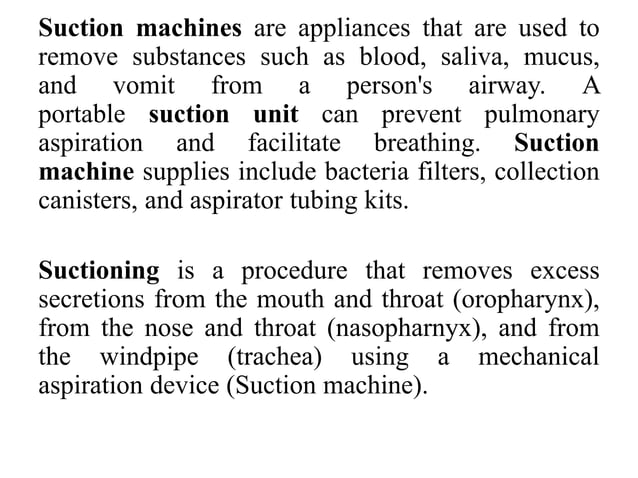 Suction machine.. | PPTX