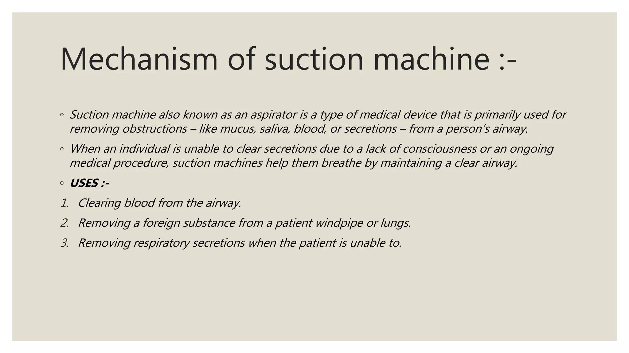 Suction machine. | PPTX