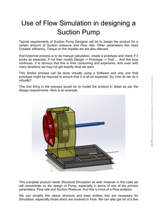 Use of Flow Simulation in designing a Suction Pump | PDF